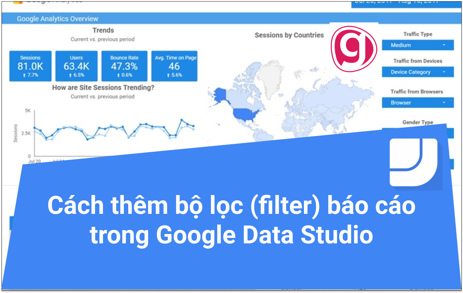 Cách thêm bộ lọc (filter) vào báo cáo Google Data Studio
